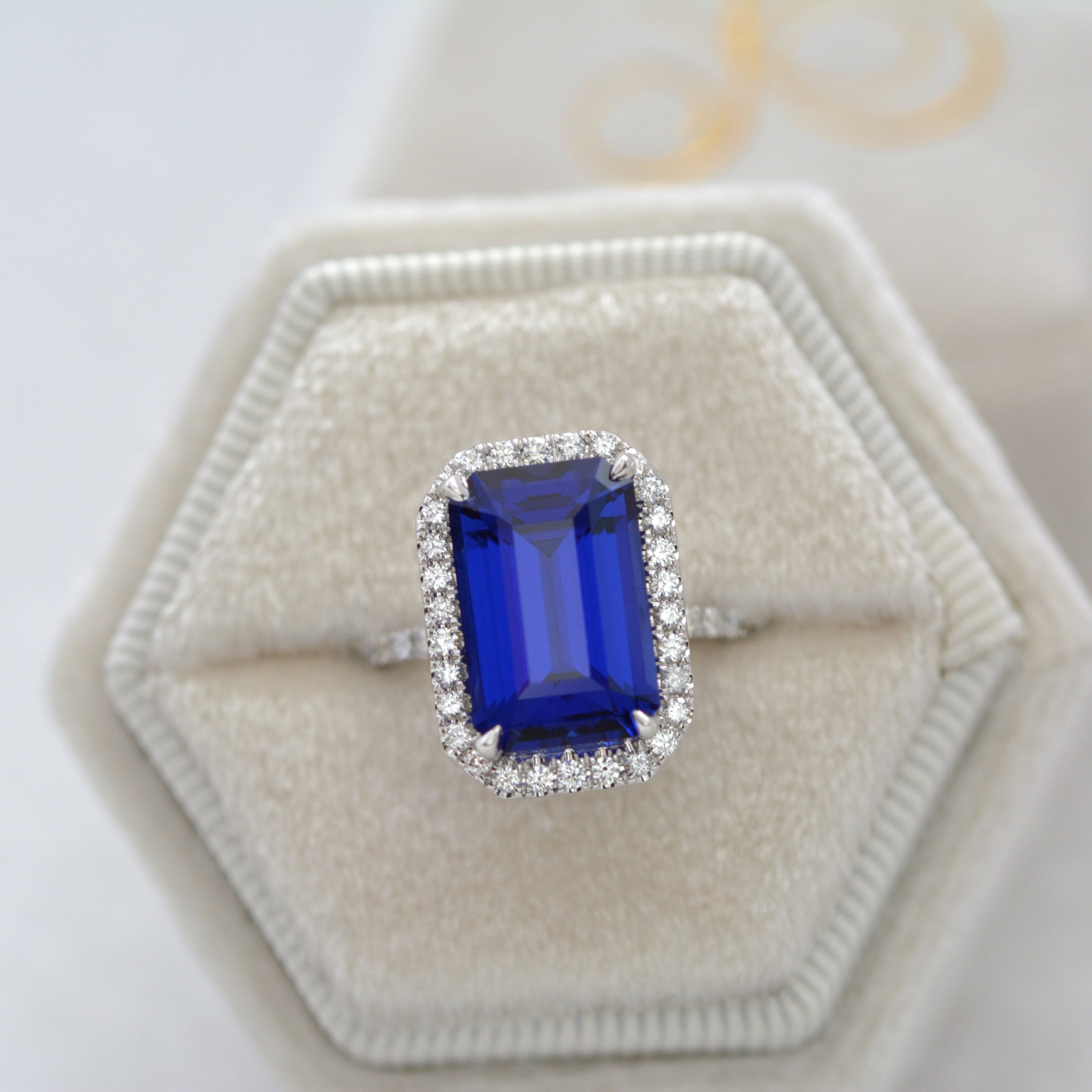 Royal Blue Halo Ring – Stag & Finch