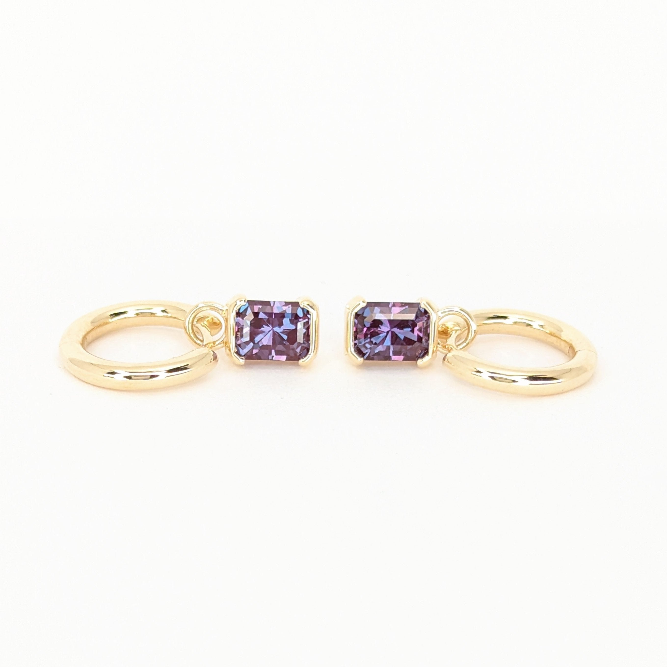 Custom Lab Alexandrite Hoops – Stag & Finch